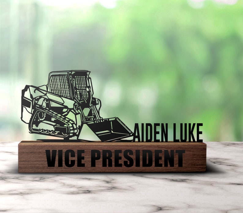 Custom Skid Steer Driver Desk Name Plate Wedge Personalized - Etsy