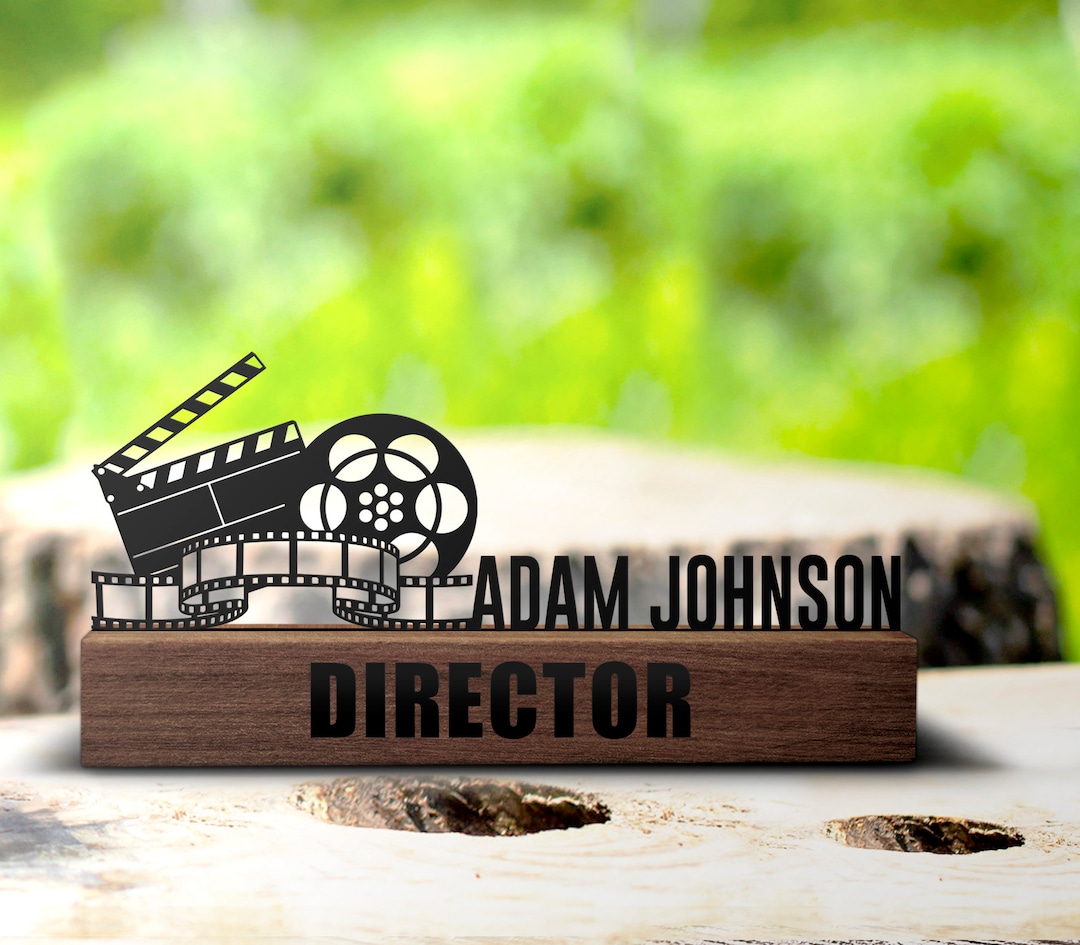 Custom Director Desk Name Plate Wedge Personalized Cinema Theatre ...