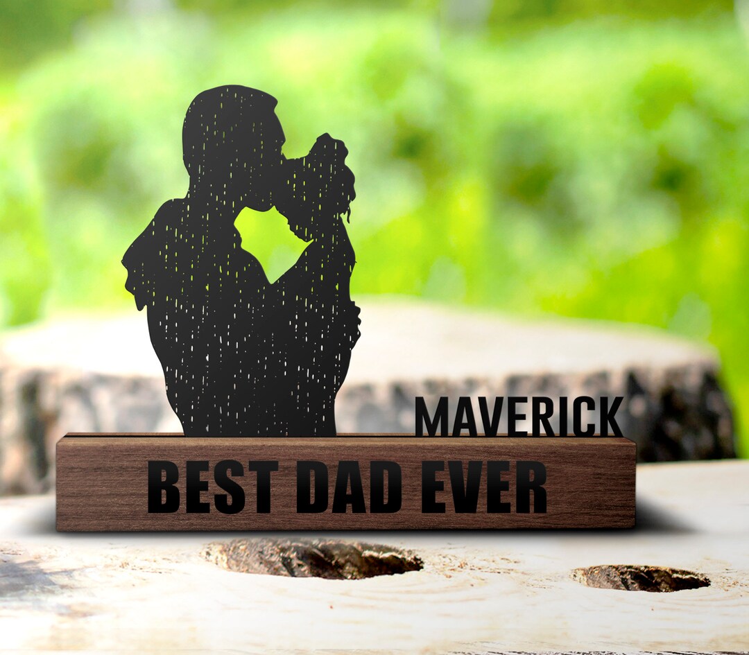 Custom Father and Daughter Desk Name Plate Wedge Personalized Best Dad ...