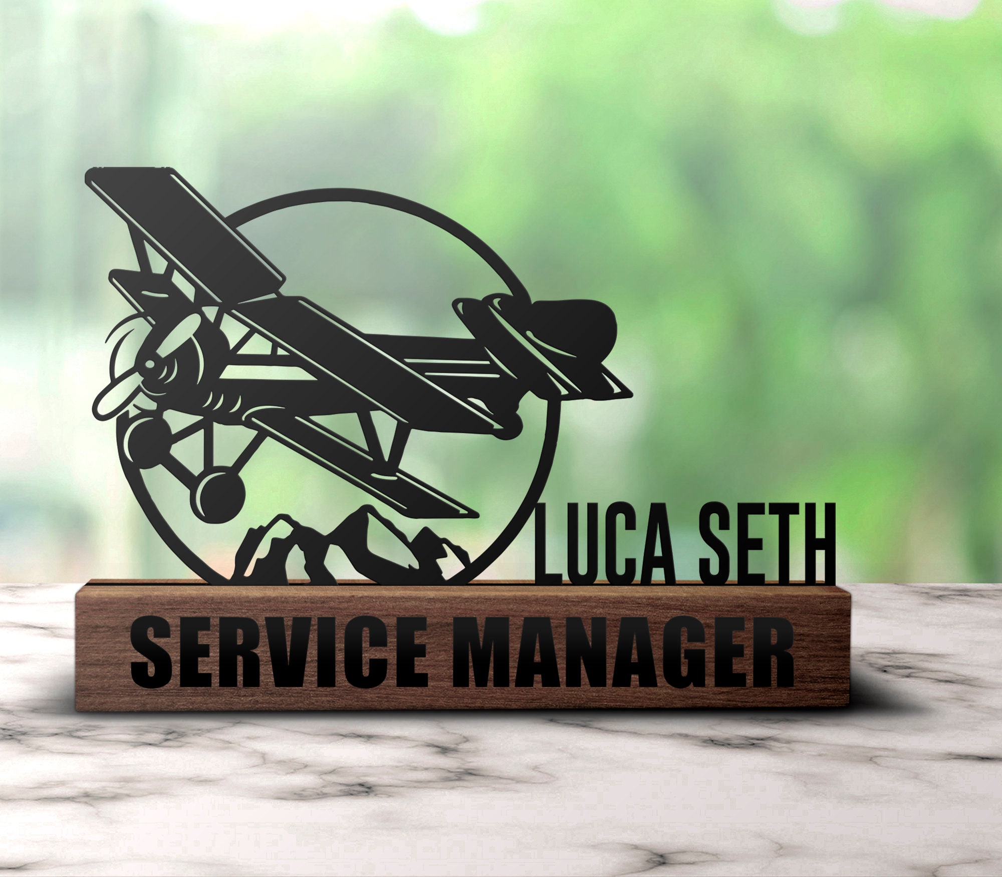 Custom Airplane Desk Name Plate Wedge Personalized Pilot - Etsy