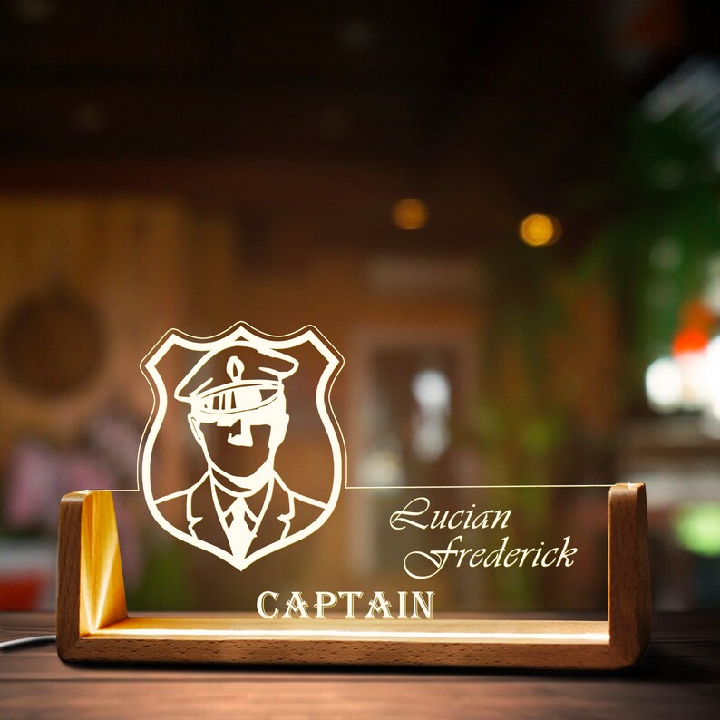 Custom Police Desk Name Plate Personalized Law Enforcementr LED Light ...