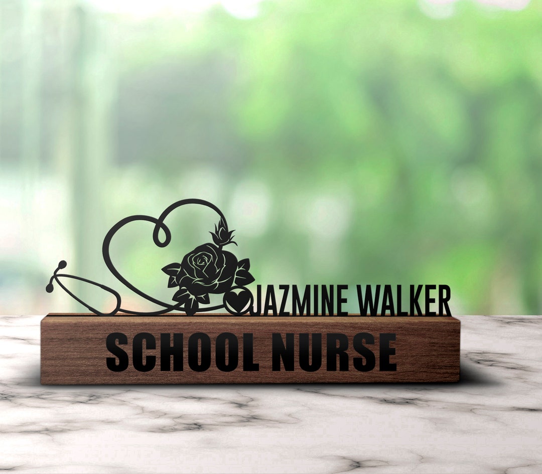 Custom School Nurse Desk Name Plate Wedge Personalized Student Nursing ...