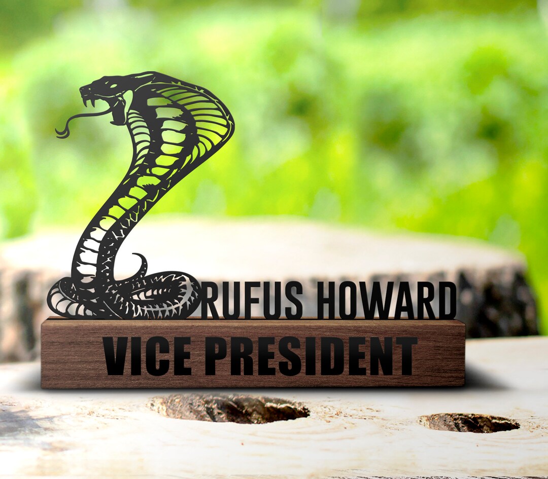 Custom King Cobra Snake Desk Name Plate Wedge, Personalized Cobra ...