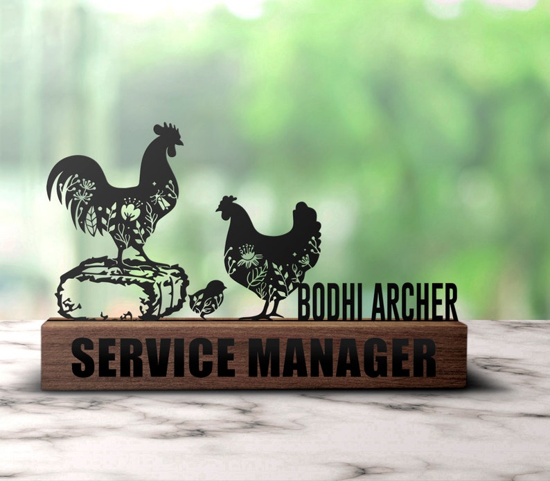 Custom Chicken Coop Desk Name Plate Wedge, Personalized Farmhouse ...