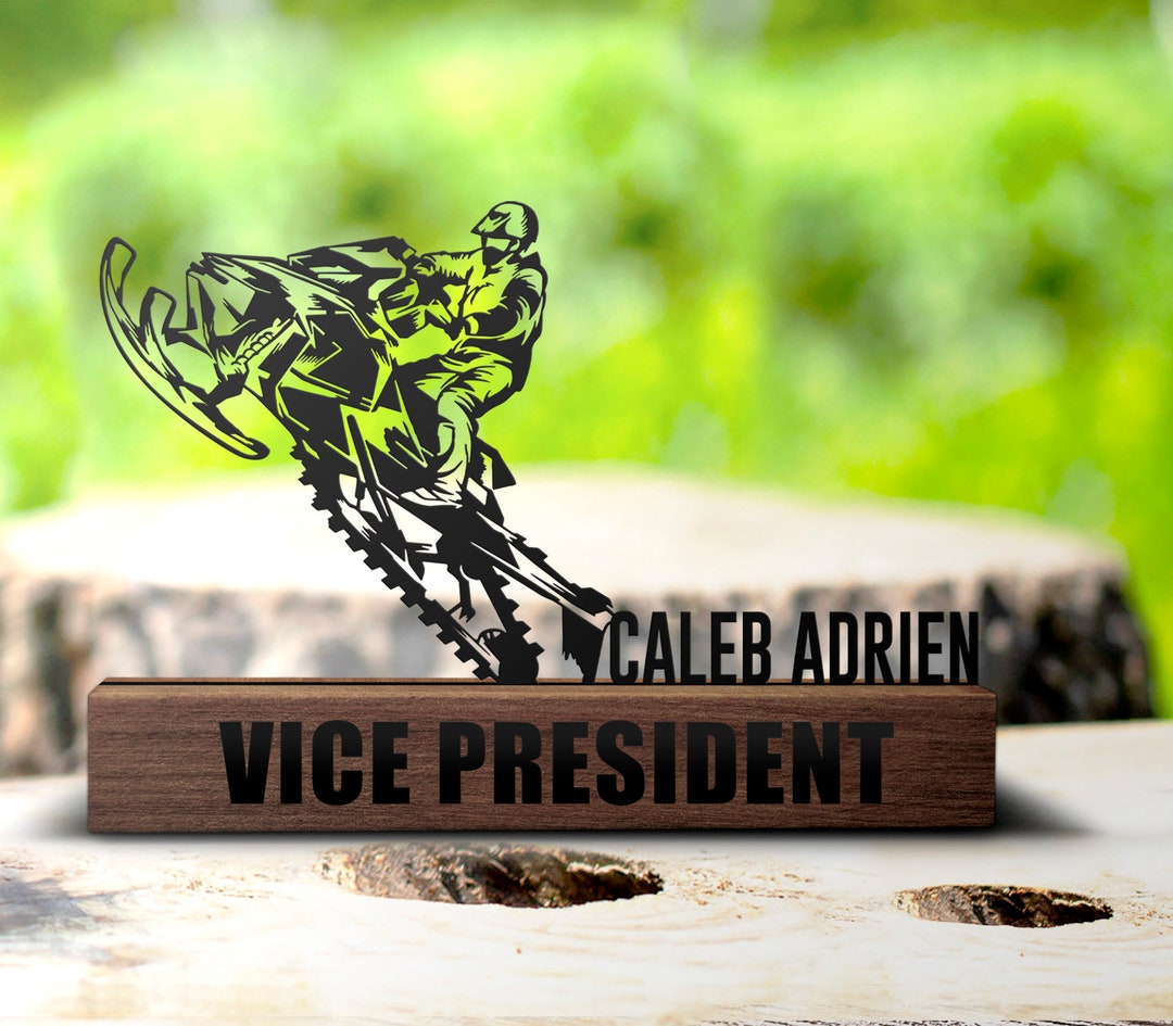 Custom Snowmobile Desk Name Plate Wedge, Personalized Ski-doo Nameplate ...