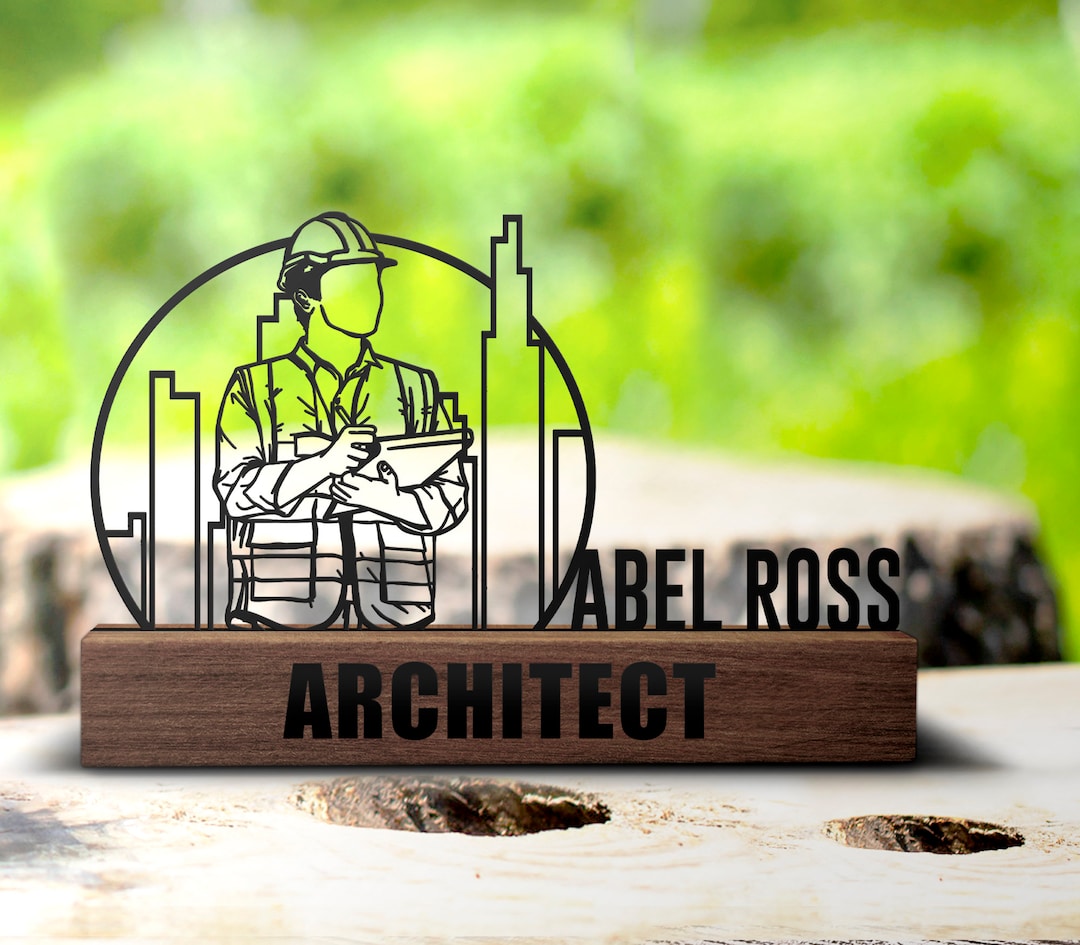Custom Architect Desk Name Plate Wedge Personalized Architecture ...