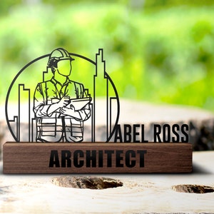 Custom Architect Desk Name Plate Wedge Personalized Architecture ...