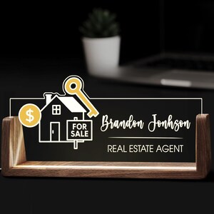 Custom Real Estate Agent Name Plate Personalized Realtor Broker Gift ...