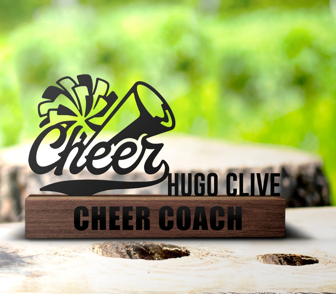 Custom Cheer Coach Desk Name Plate Wedge Personalized Cheerleading ...