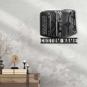 Custom Accordion Musical Instrument Metal Wall Art LED Light ...