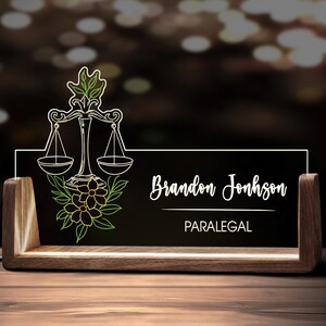 Custom Paralegal Desk Name Plate Personalized Law Office Employee ...
