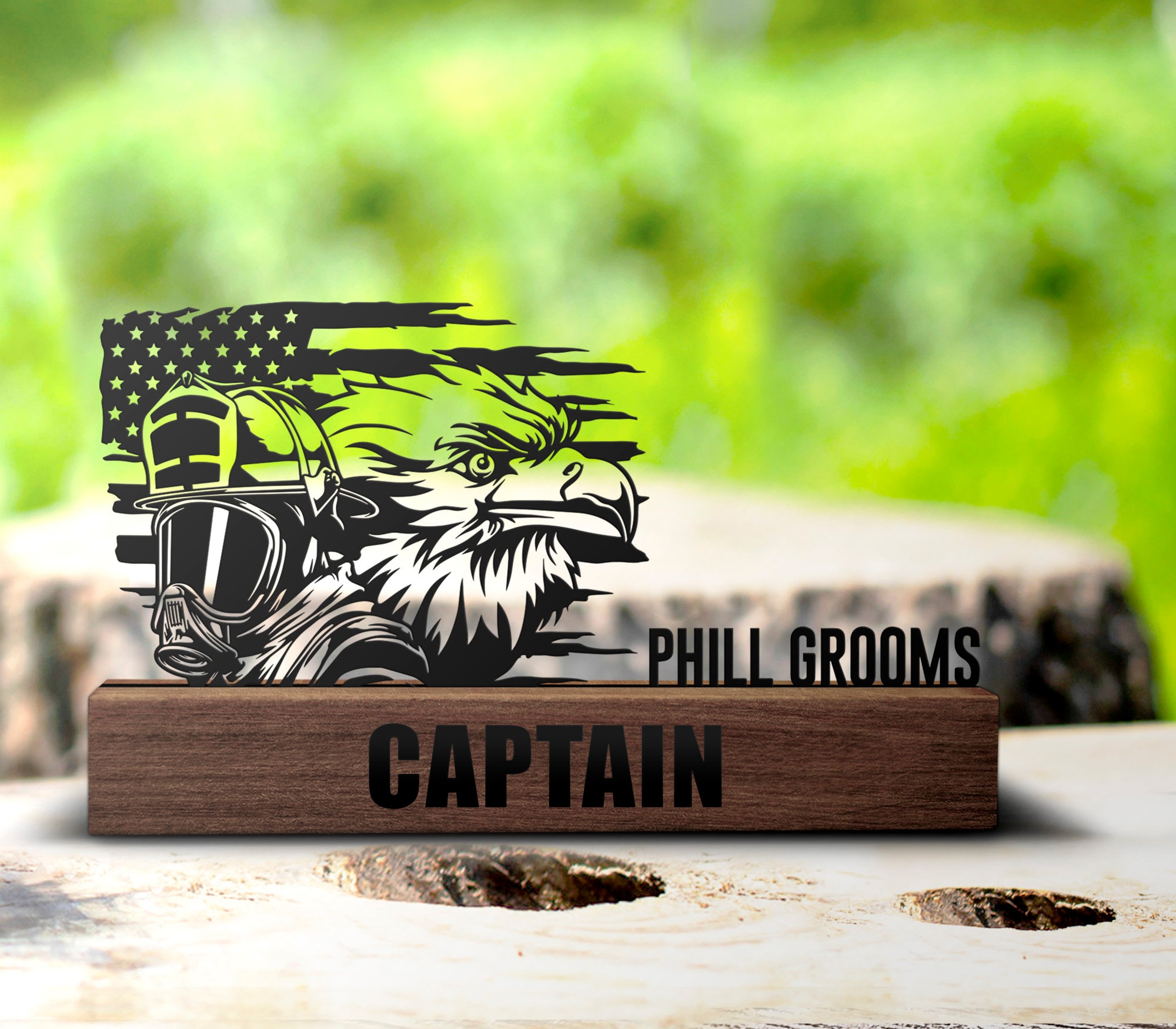 Custom Firefighter Desk Name Plate Wedge Personalized Fireman - Etsy