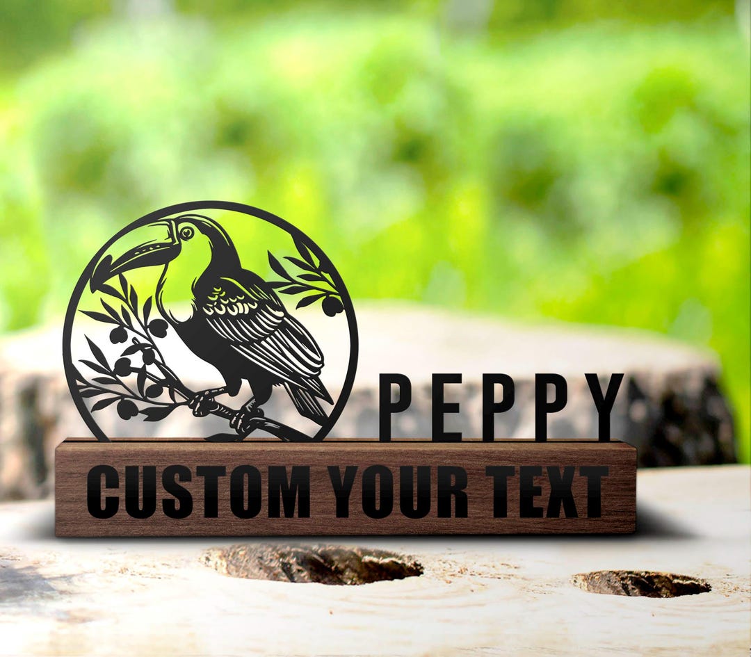 Custom Toucan Desk Name Plate Wedge Personalized Toucan Bird Nameplate ...