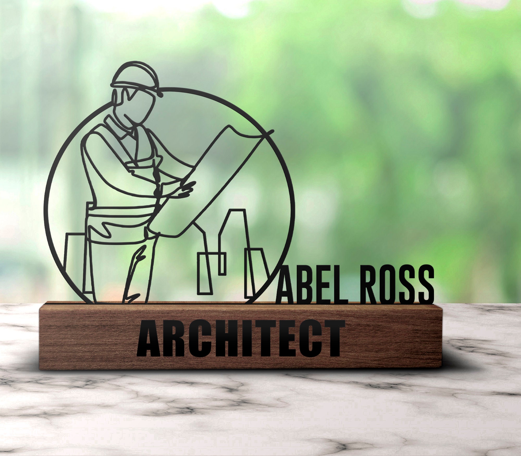 Custom Architect Desk Name Plate Wedge Personalized Architecture ...