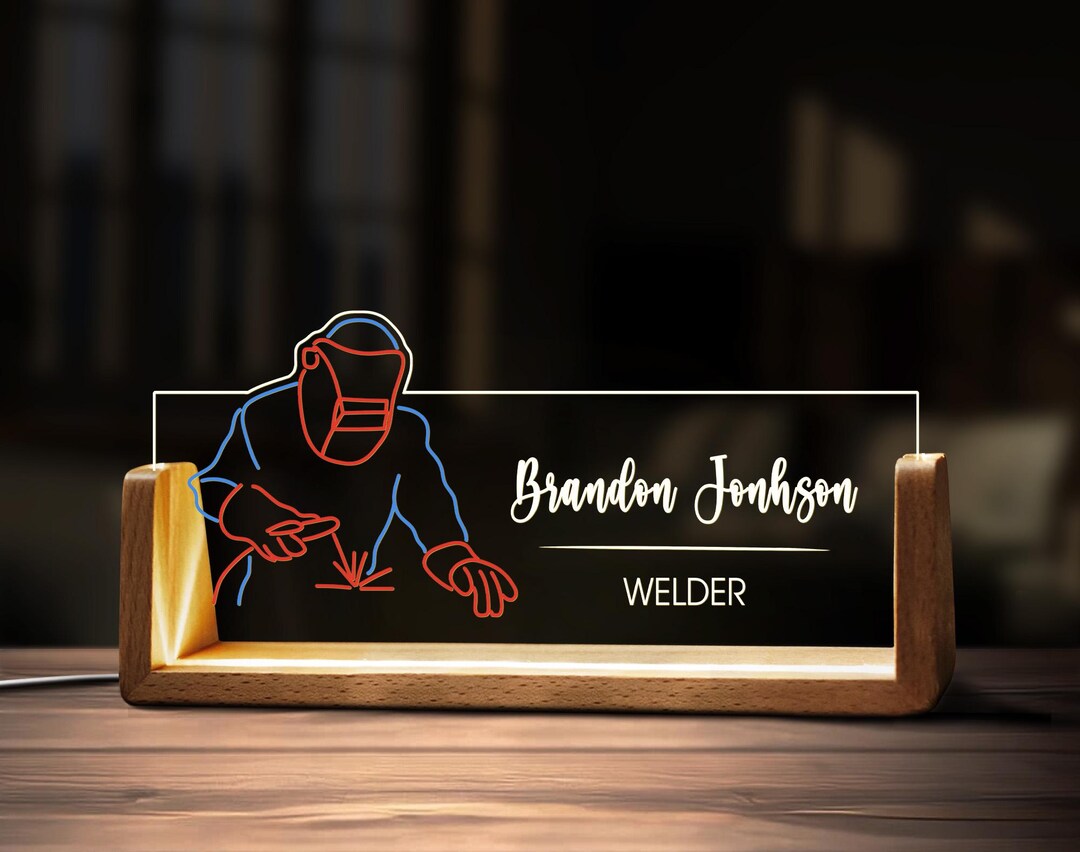 Custom Welder Desk Name Plate Personalized Construction Welding Gift ...