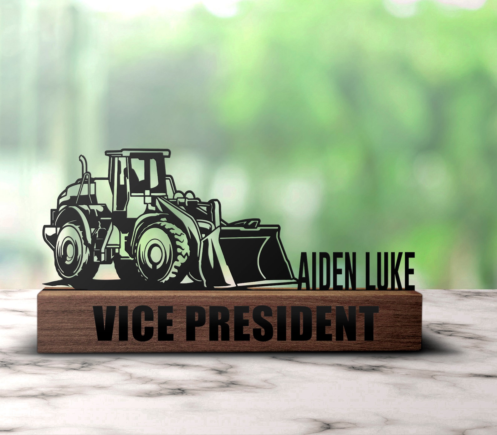 Custom Bulldozer Driver Desk Name Plate Wedge Personalized Construction ...