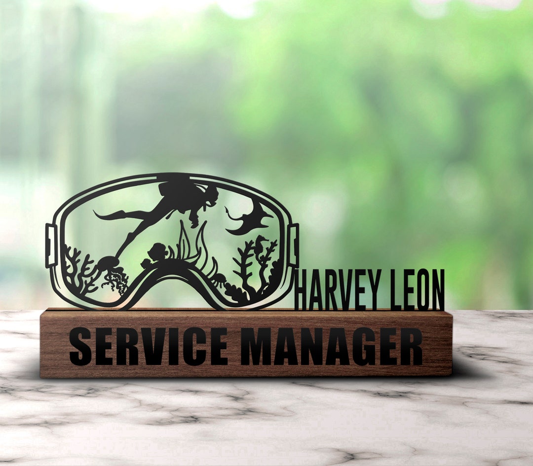 Custom Scuba Diving Desk Name Plate Wedge Personalized Scuba Diver ...