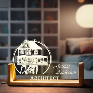 Custom Architect Desk Name Plate Personalized Architecture LED Light ...