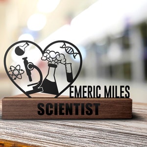 Custom Scientist Desk Name Plate Wedge Personalized Science Lover ...