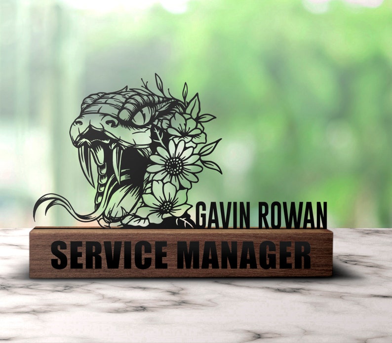 Custom King Cobra Snake Desk Name Plate Wedge Personalized - Etsy