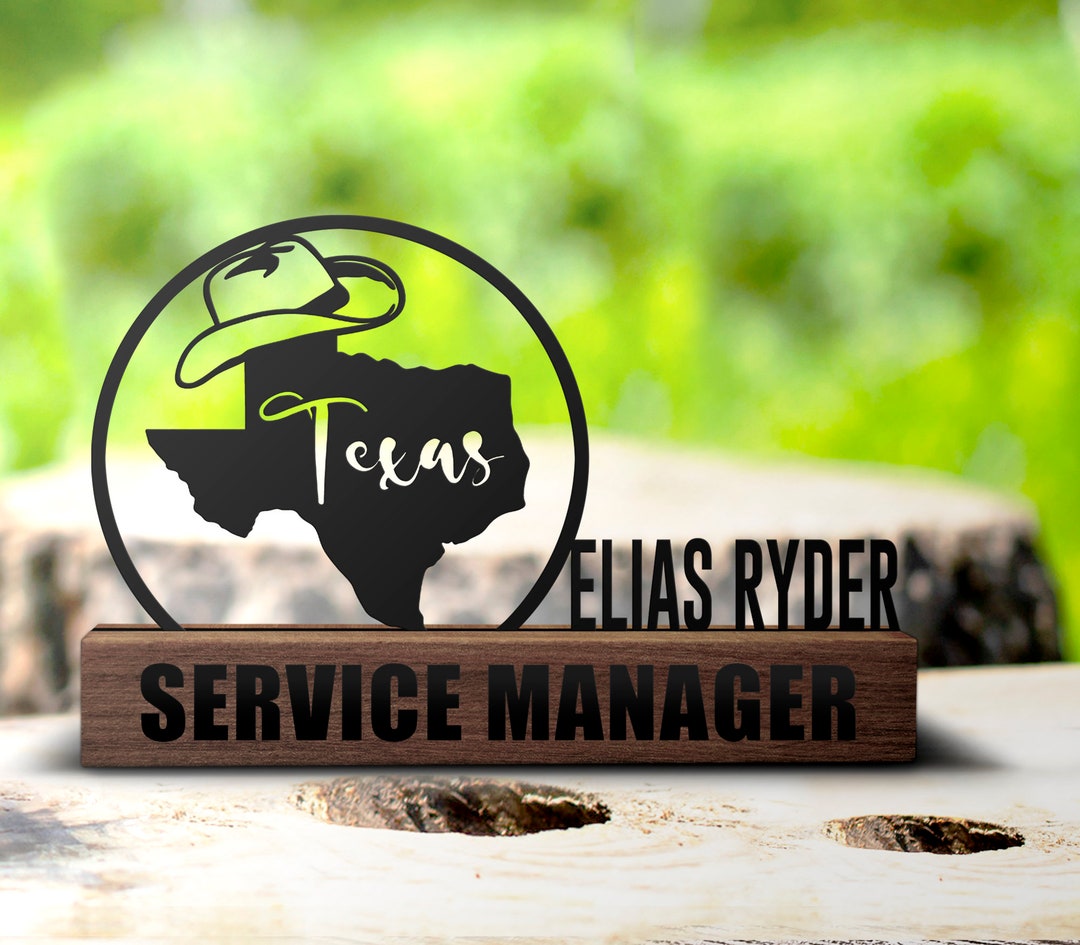 Custom Texas Map Desk Name Plate Wedge, Personalized Born in Texas ...