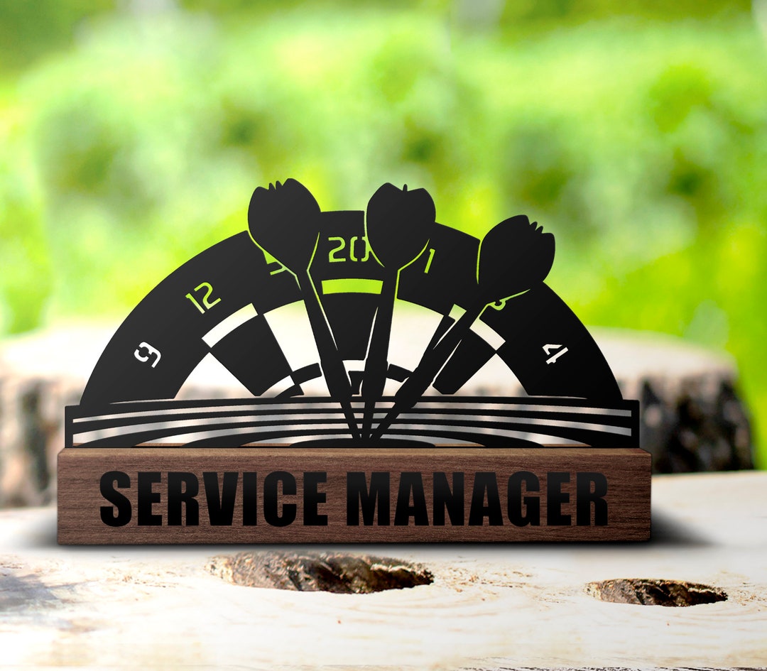 Custom Dart Desk Name Plate Wedge Personalized Dartboard Nameplate ...