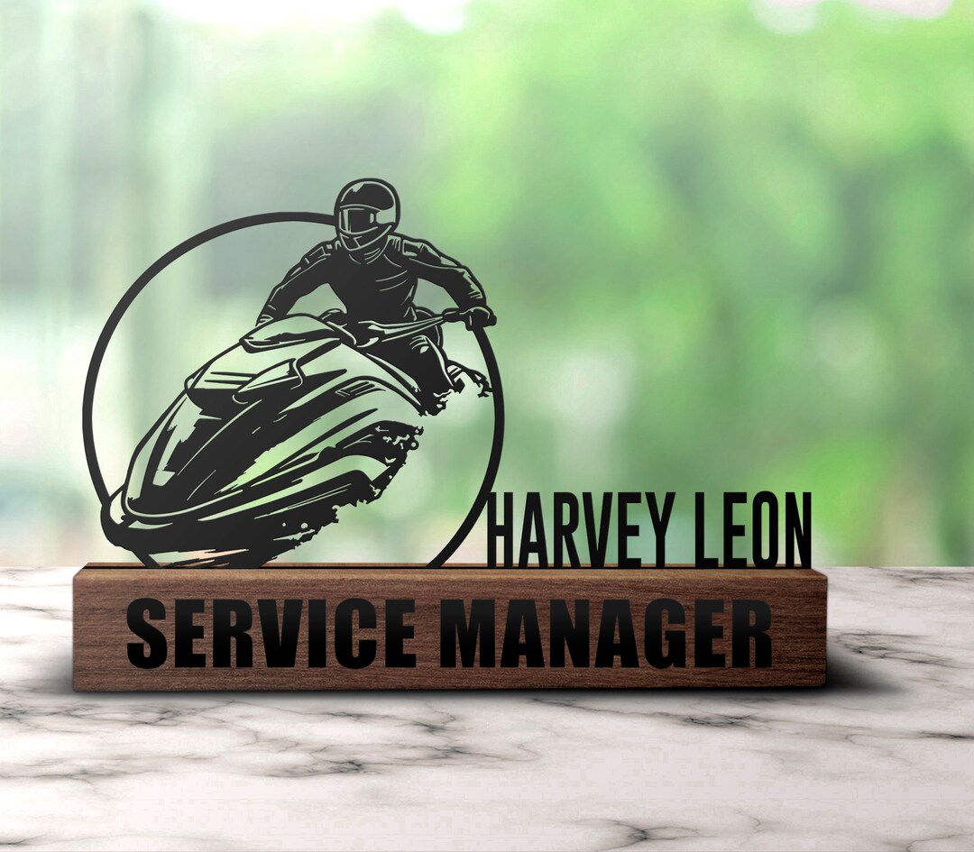 Custom Jet Skiing Desk Name Plate Wedge Personalized Water Jet Ski ...
