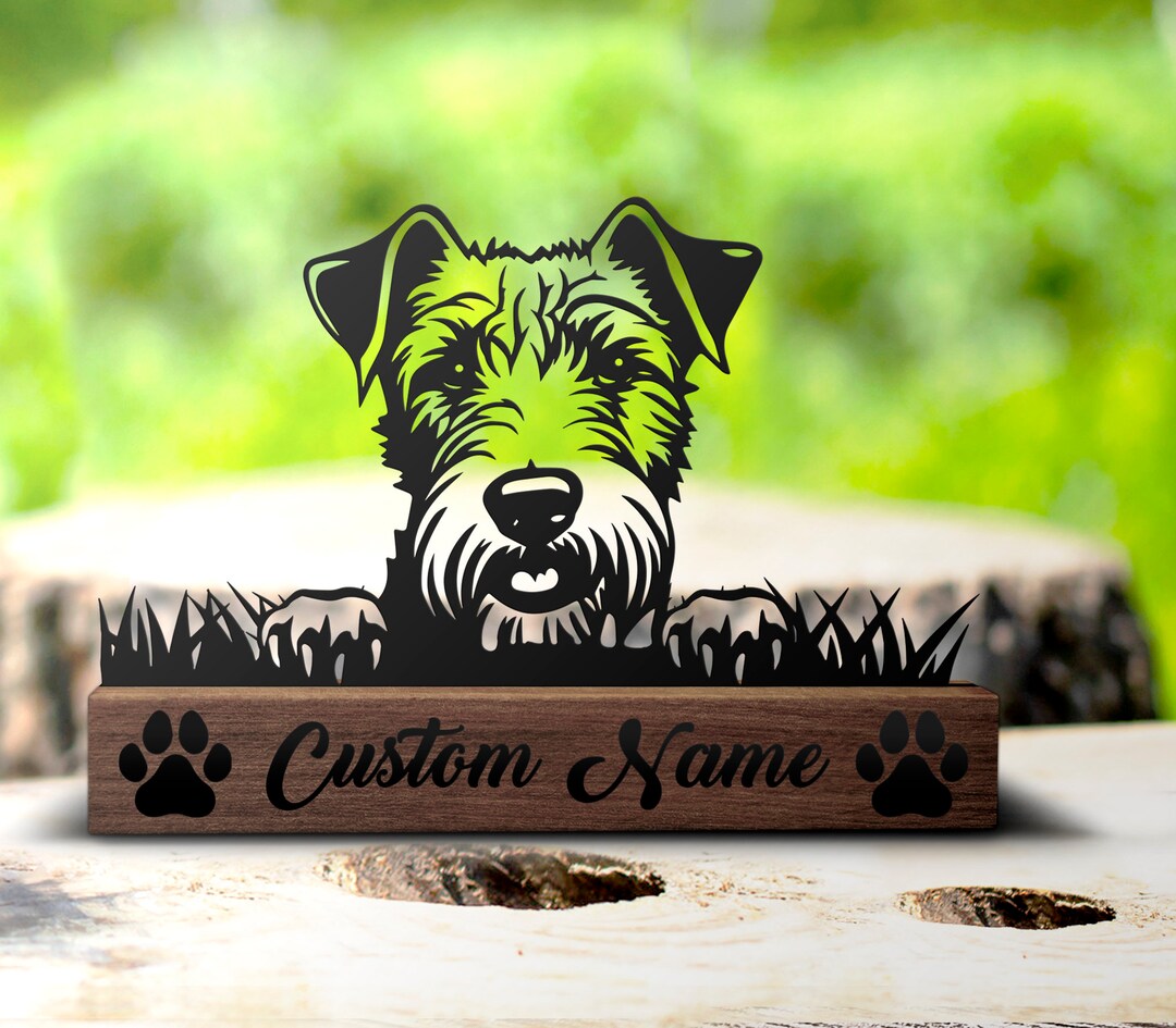 Custom Irish Terrier Dog Desk Name Plate Wedge Personalized Peeking Dog ...