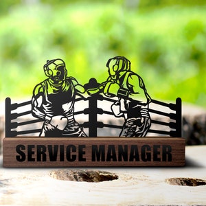 Custom Boxing Gloves Desk Name Plate Wedge Personalized Boxer Nameplate ...