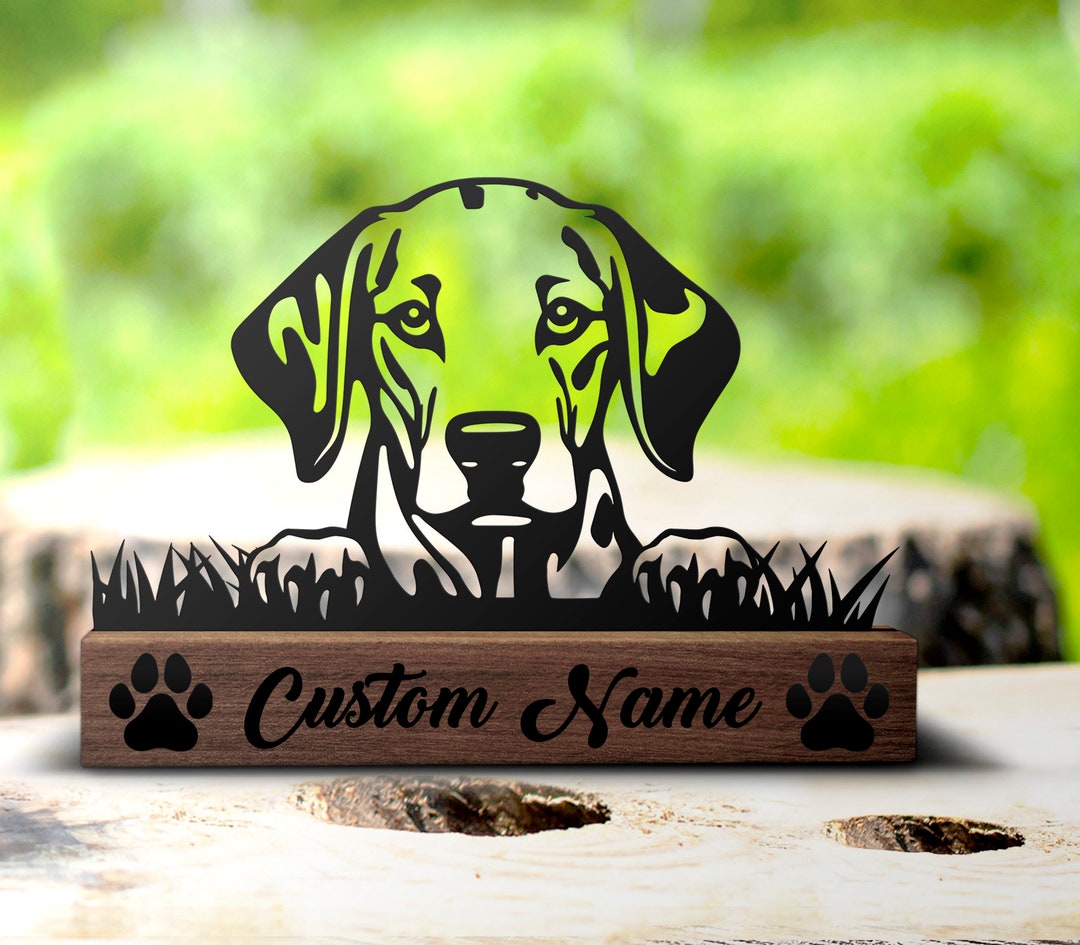 Custom Dalmatian Dog Desk Name Plate Wedge Personalized Peeking Dog ...