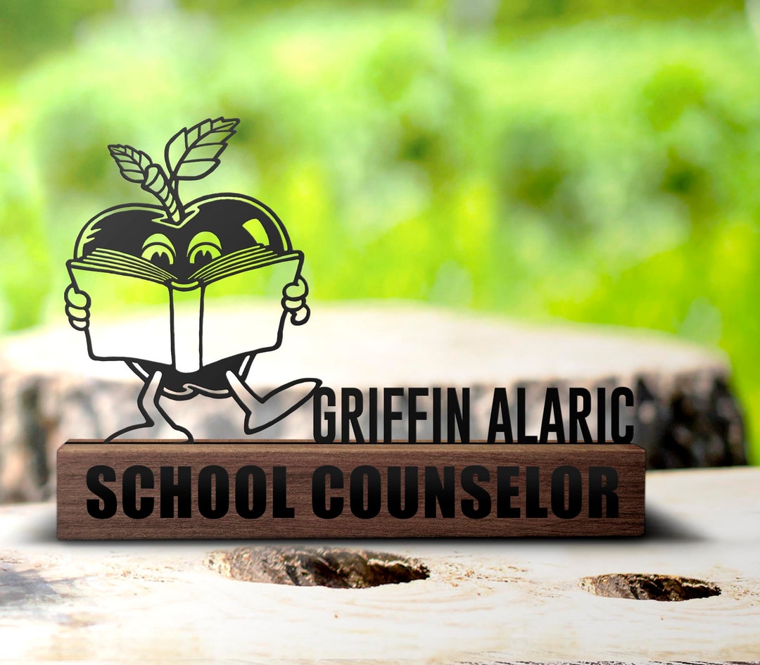 Custom School Counselor Desk Name Plate Wedge Personalized Counselor ...