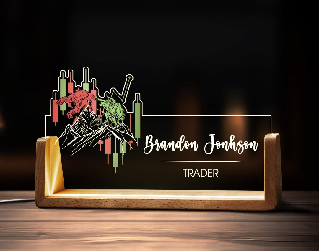Custom Trader Desk Name Plate, Personalized Investor Acrylic Desk Sign ...