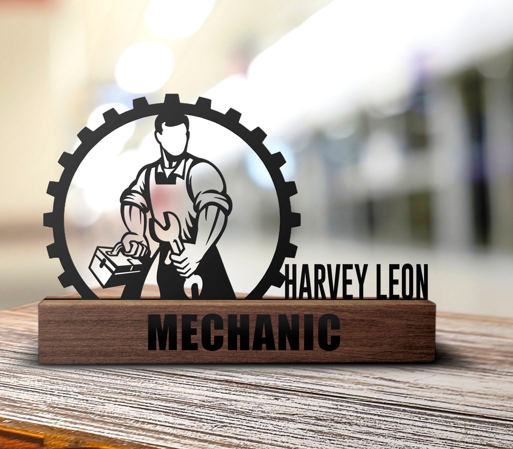 Custom Mechanic Desk Name Plate Wedge Personalized Mechanic - Etsy