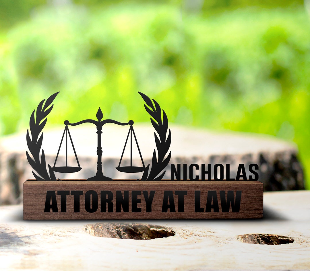 Custom Lawyer Desk Name Plate Wedge, Personalized Attorney Gift ...