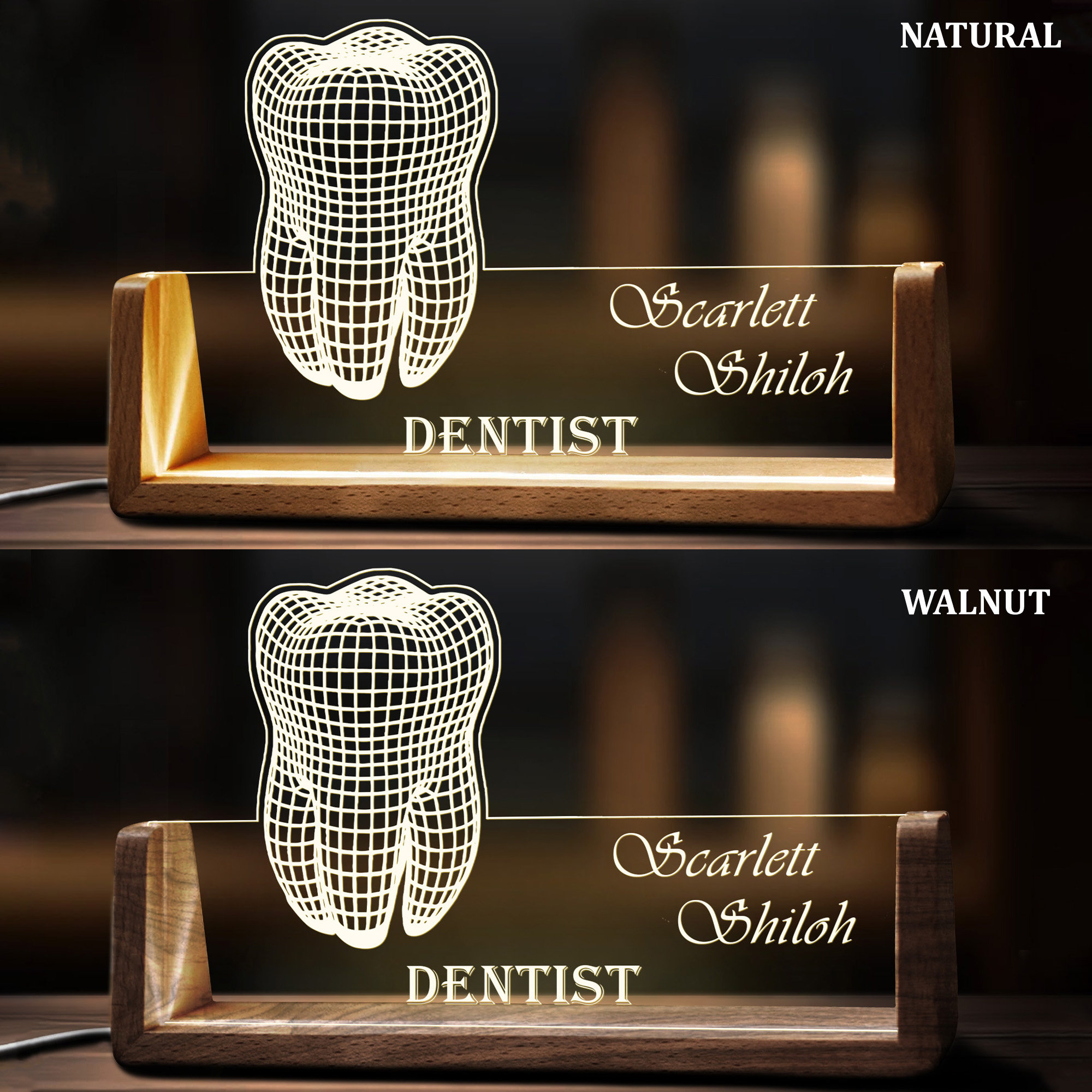Custom Dentist Desk Name Plate Personalized Dentist Gift LED Light ...