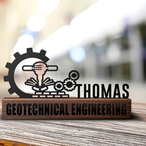 Custom Civil Engineer Desk Name Plate Wedge Personalized Geotechnical ...