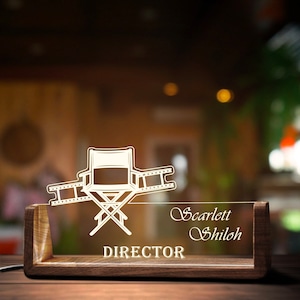 Custom Director Desk Name Plate Personalized Theatre Worker LED Light ...