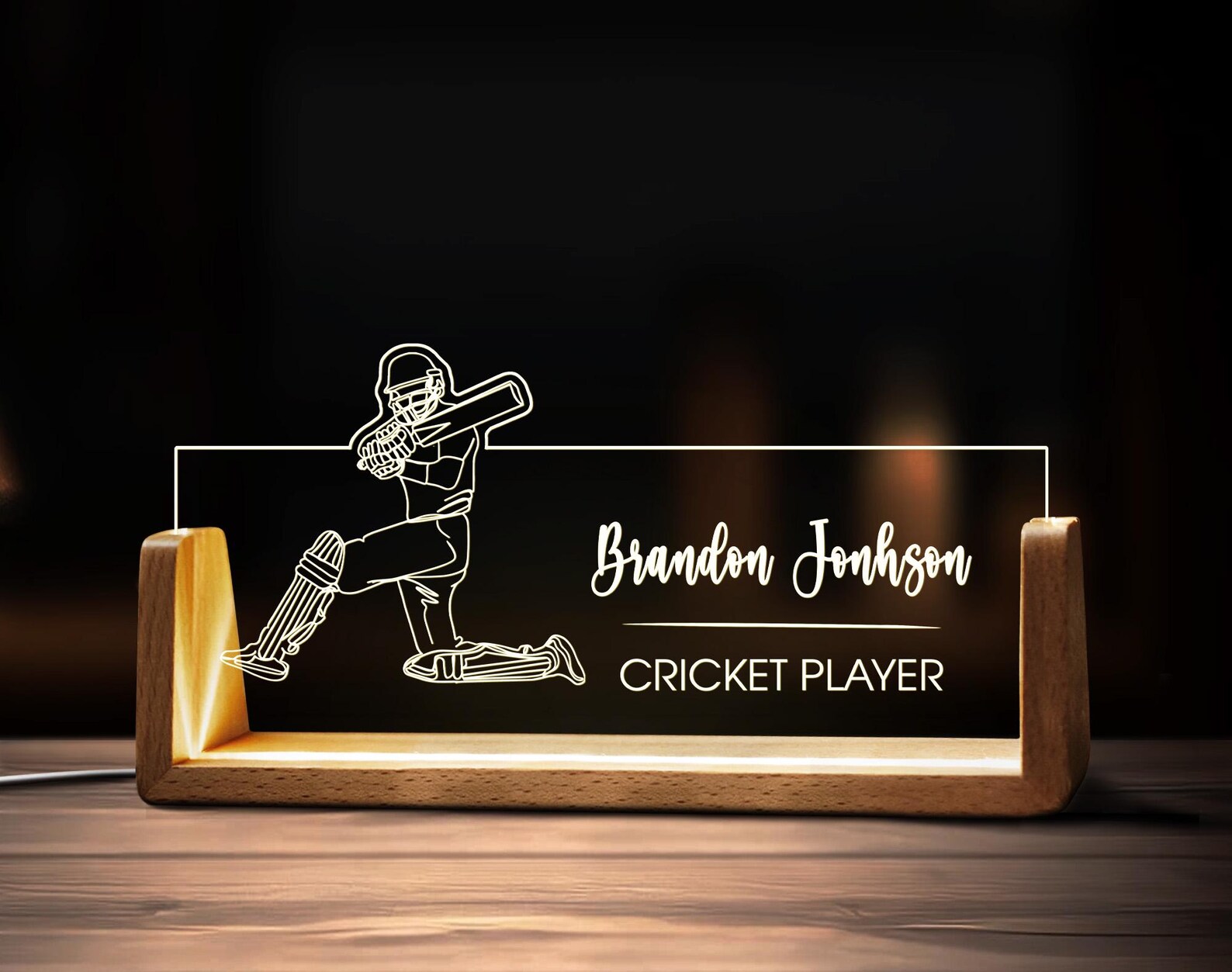 Custom Cricket Player Desk Name Plate Personalized Cricket Lover Gift ...