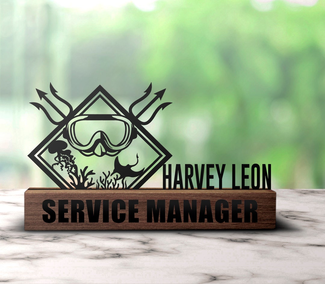 Custom Scuba Diving Desk Name Plate Wedge Personalized Scuba Diver ...