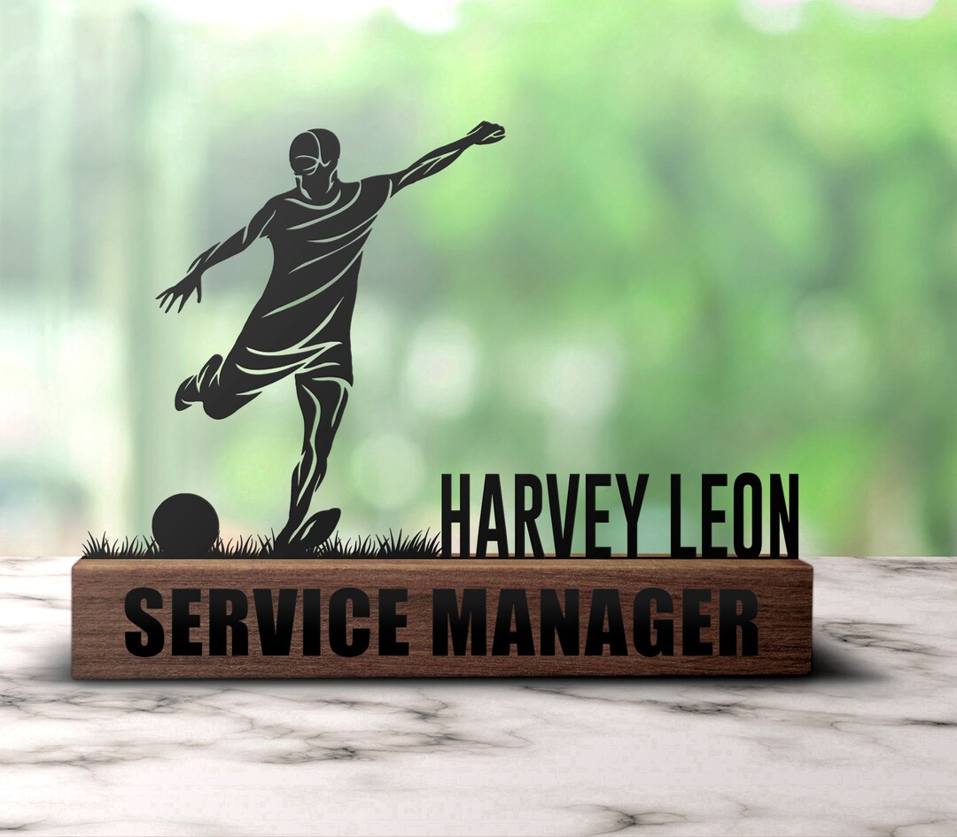 Custom Soccer Desk Name Plate Wedge Personalized Football Player ...