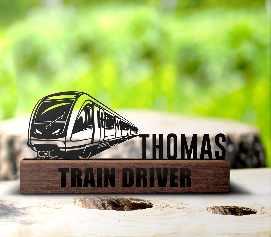Custom High Speed Train Locomotive Desk Name Plate Wedge Personalized ...
