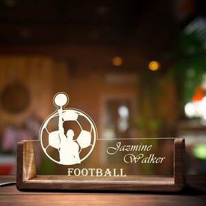Custom Soccer Desk Name Plate Personalized Football Player LED Light ...