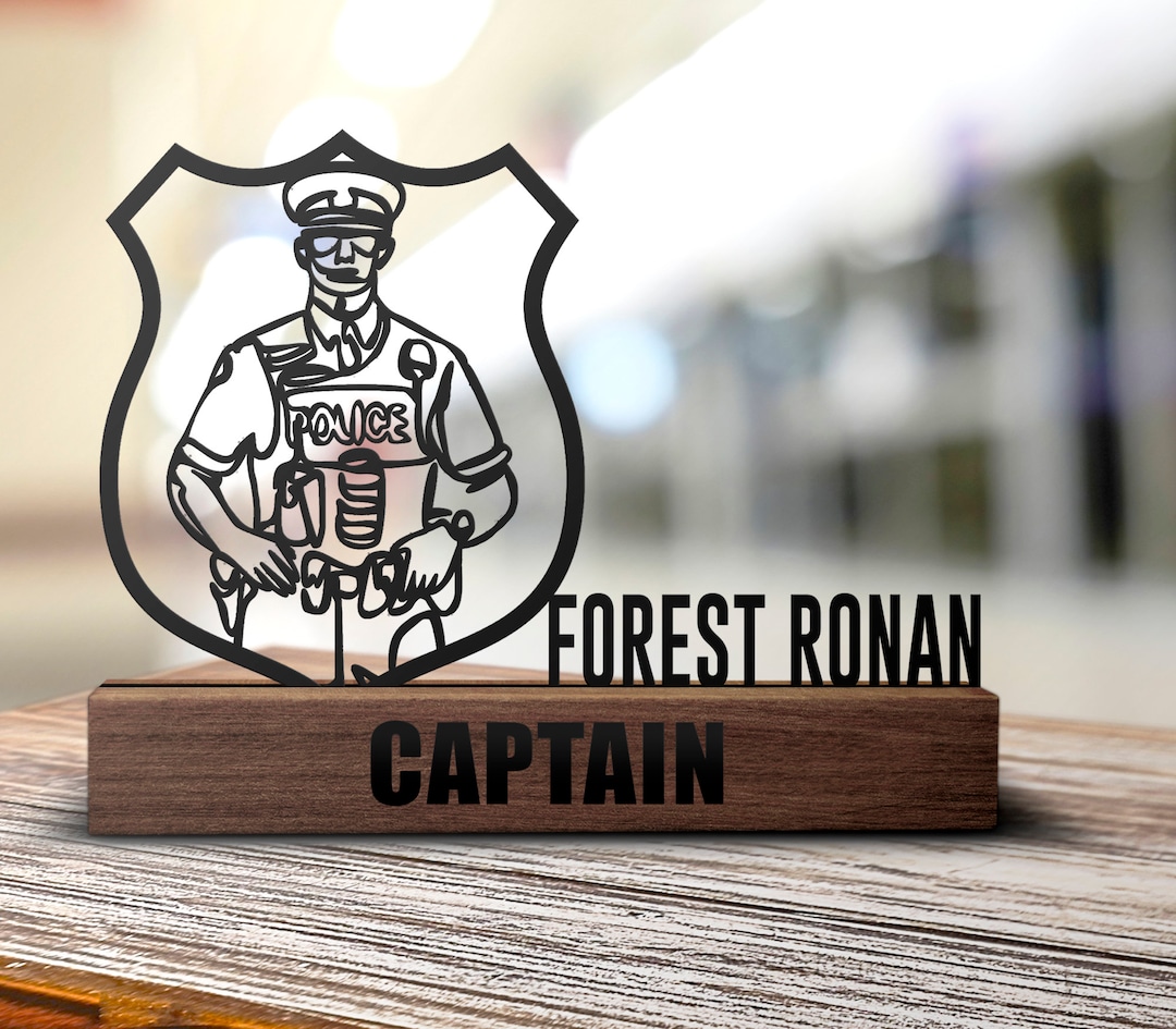 Custom Police Desk Name Plate Wedge Personalized Law Enforcement ...