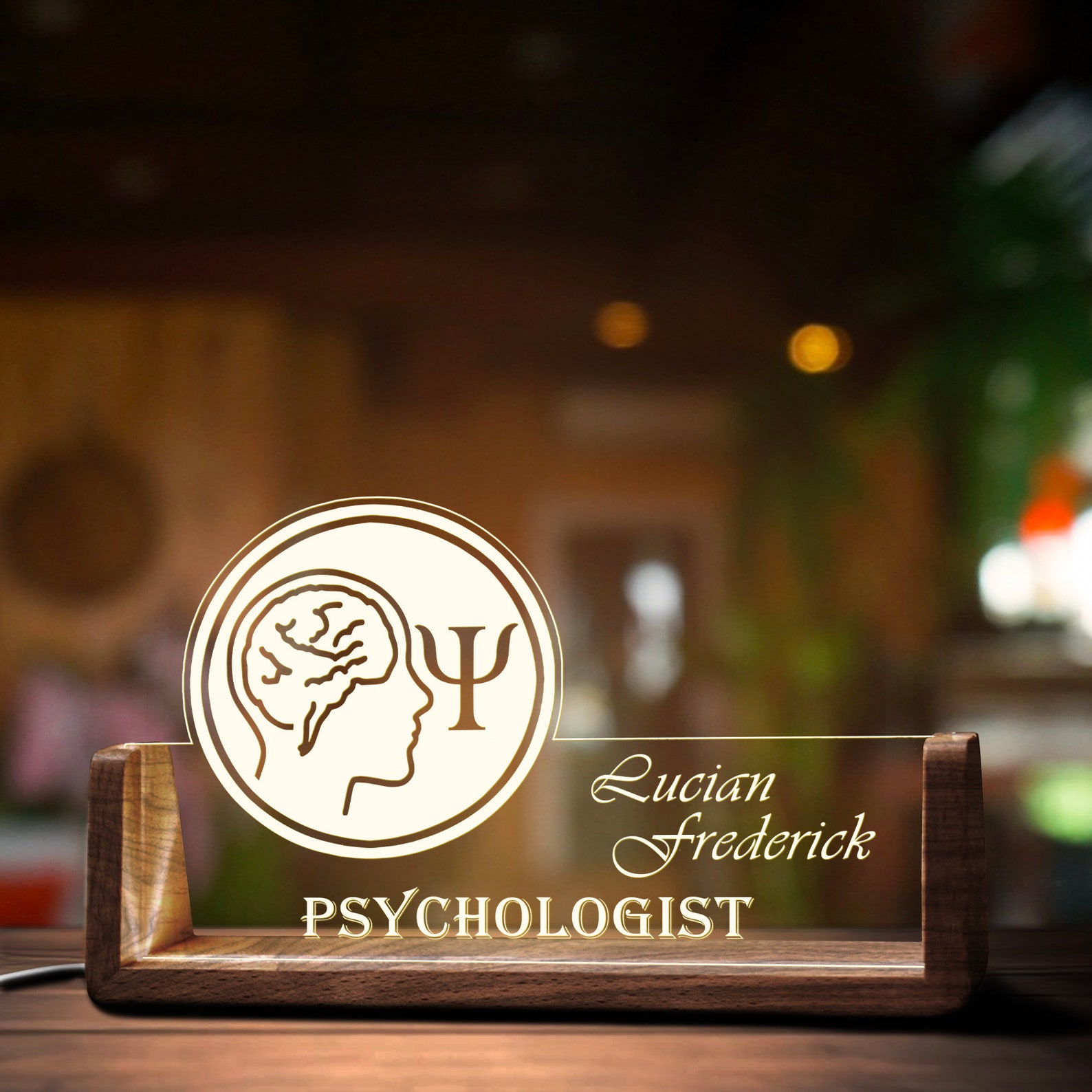 Custom Psychologist Desk Name Plate Personalized Psychology Professor ...