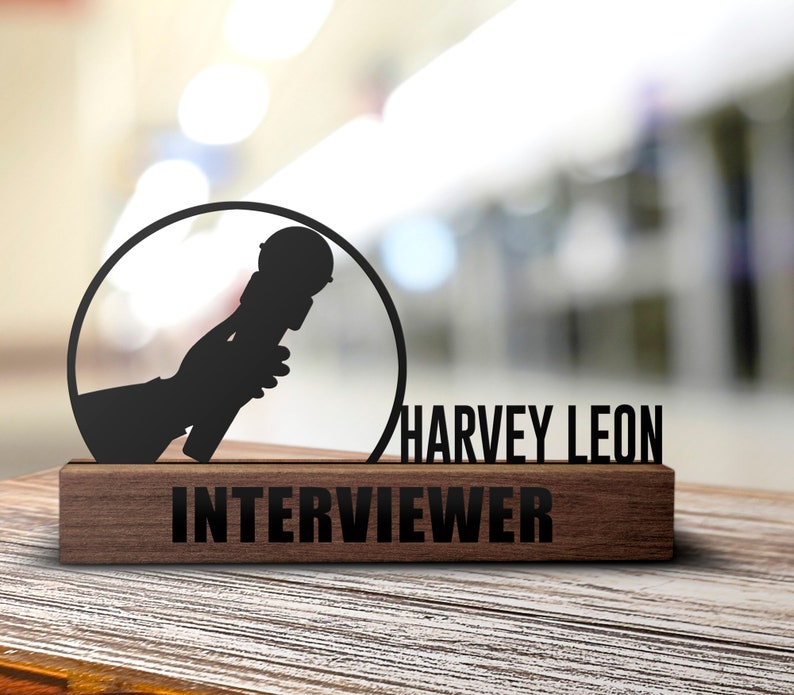 Custom Interviewer Desk Name Plate Wedge Personalized Admitting ...