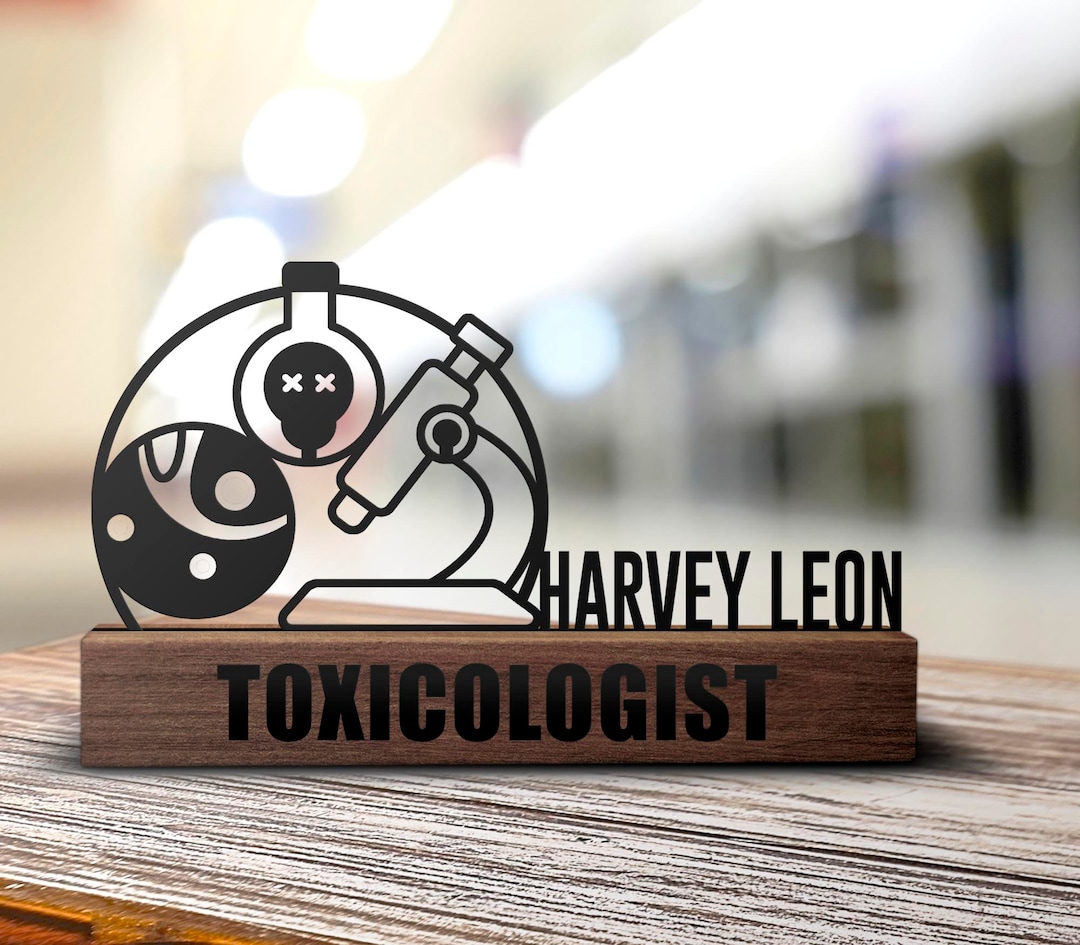 Custom Toxicologist Desk Name Plate Wedge Personalized Toxic Drug ...