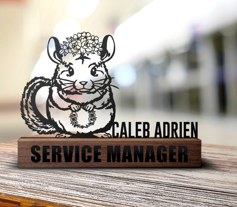 Custom Chinchilla Desk Name Plate Wedge, Personalized Chinchie Chilla ...