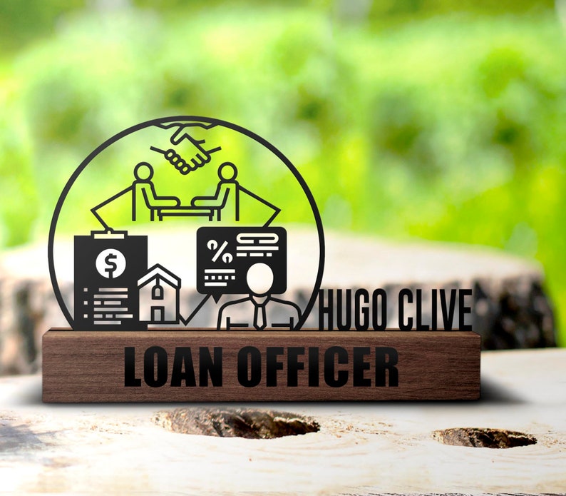 Custom Loan Officer Desk Name Plate Wedge Personalized Bank Employee ...
