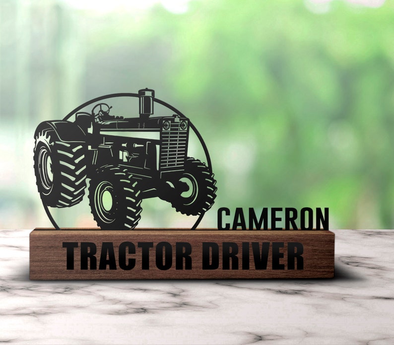 Custom Tractor Driver Desk Name Plate Wedge Personalized Farm - Etsy