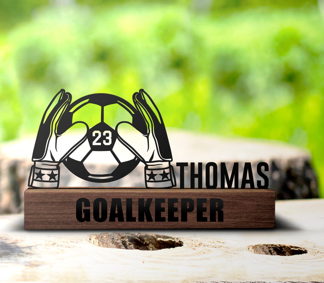 Custom Soccer Desk Name Plate Wedge Personalized Goalkeeper Nameplate ...